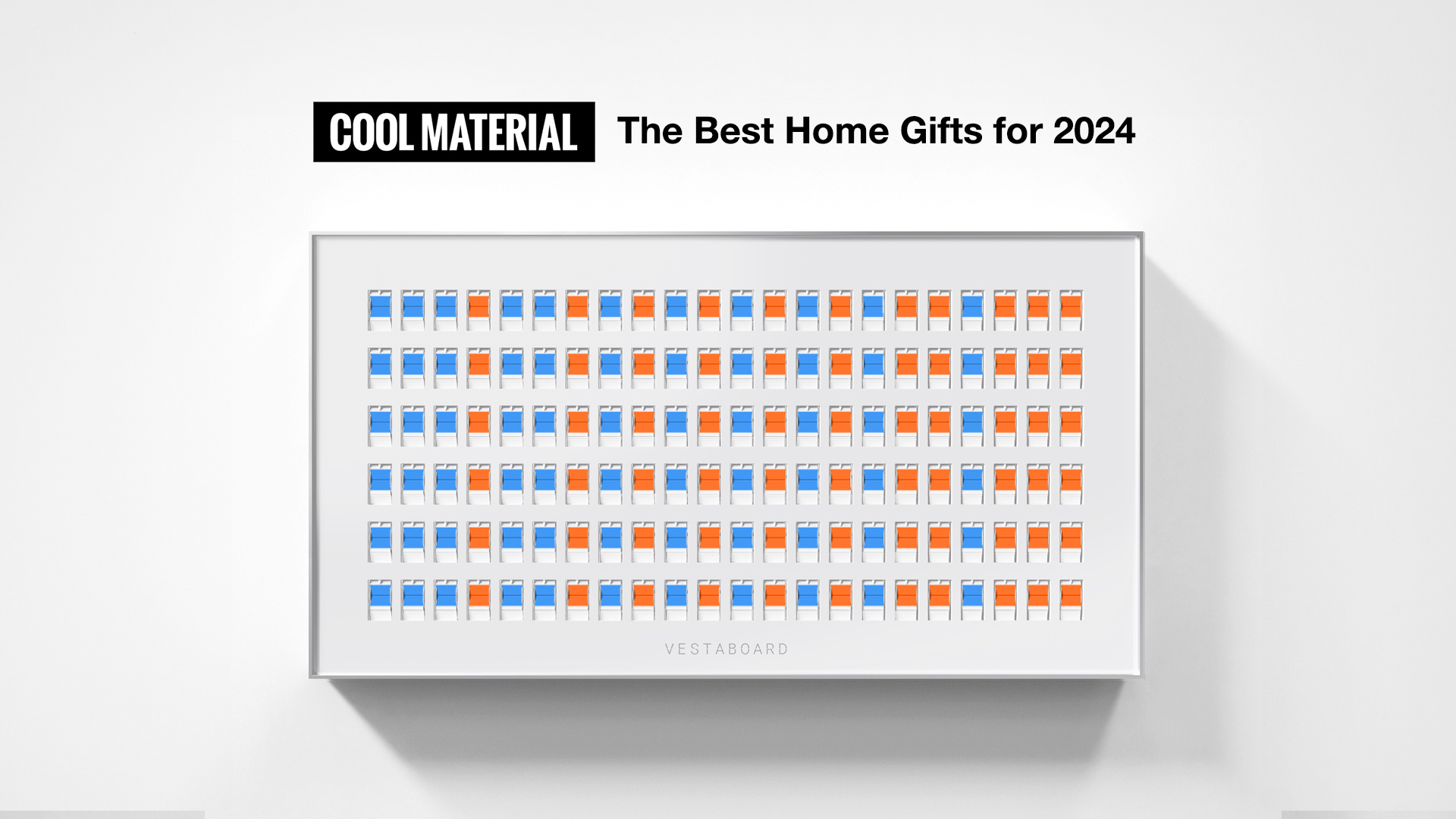 Vestaboard White featured in Cool Material’s Holiday Gift Guide