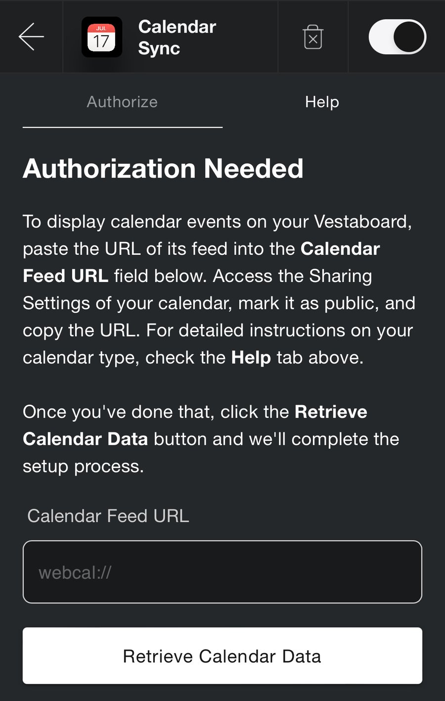 How can I add my calendar to my Vestaboard?