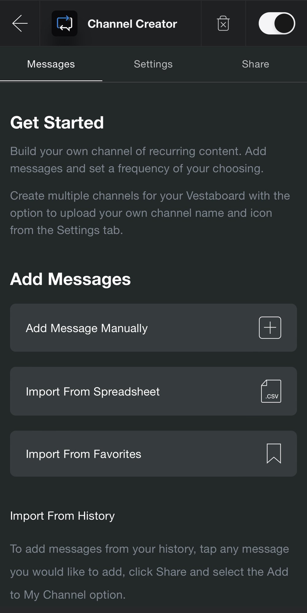 How do I create my own set of messages to run on a schedule?