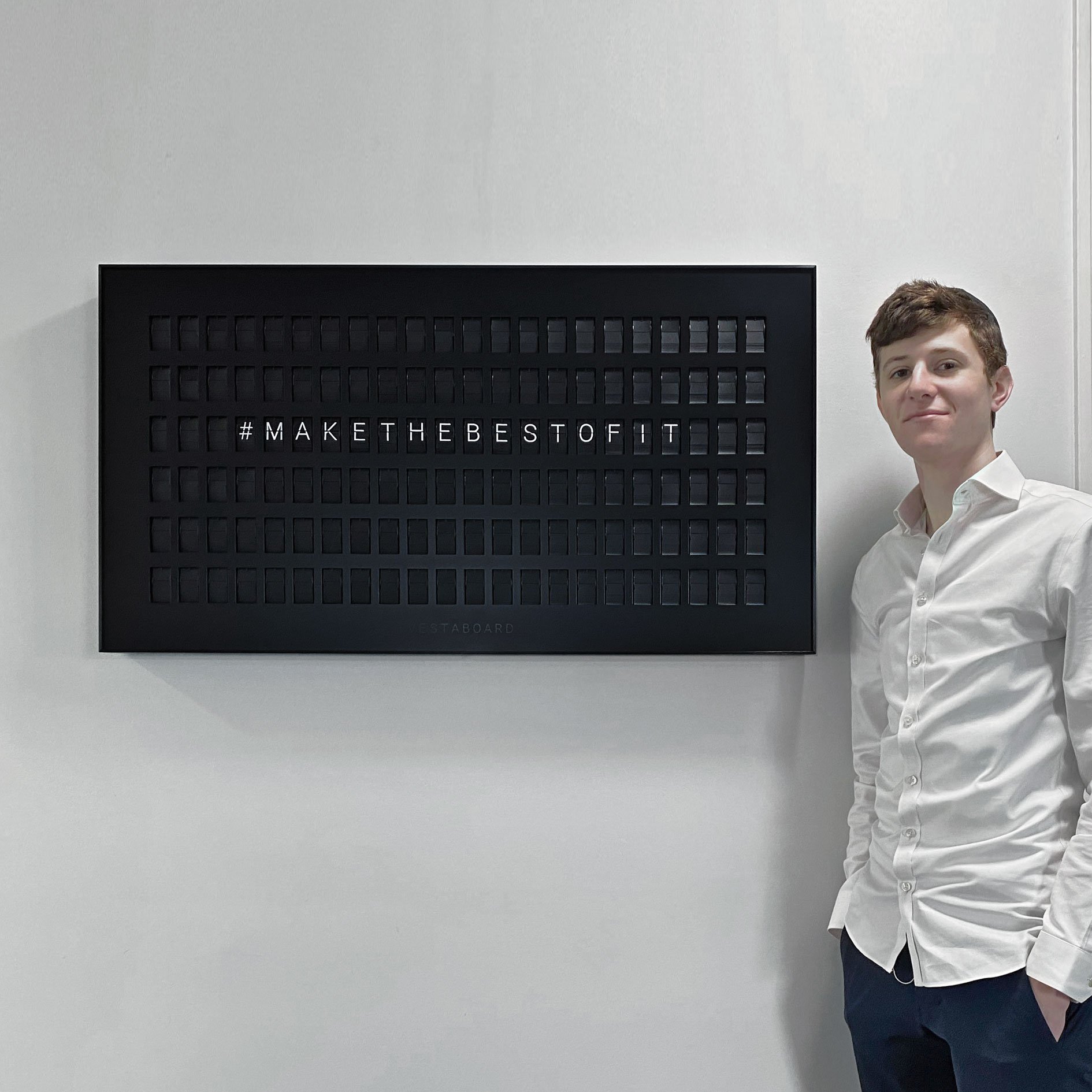 Vestaboard helps remind family to #MakeTheBestOfIt